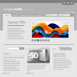 Gray website template 960 grid Royalty Free Vector Image