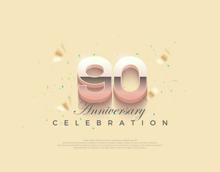 Modern 90th number design for anniversary Vector Image