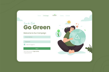 Go green save the earth campaign poster design Vector Image