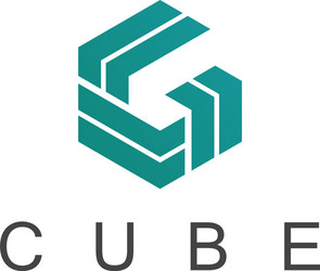 Cube logo isometric infinity geometric shape Vector Image