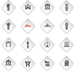 Monuments icon set Royalty Free Vector Image - VectorStock