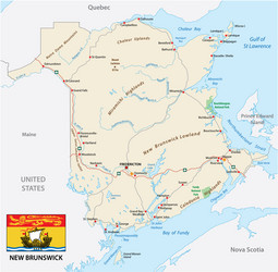 Nova scotia road map canada Royalty Free Vector Image