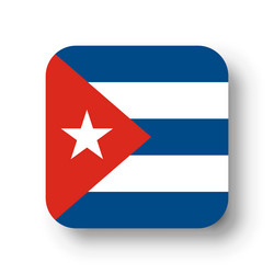 Rounded rectangle flag of cuba Royalty Free Vector Image