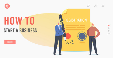 Company registration landing page template tiny Vector Image