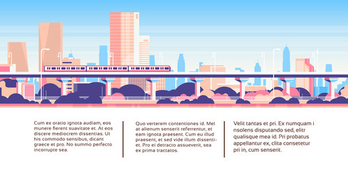 Horizontal Banner with Megapolis Vector Images (over 100)