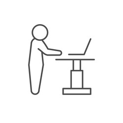 Desk height line outline icon Royalty Free Vector Image