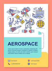 Aerospace industry poster template layout cosmos Vector Image