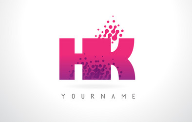 Hk h k letter logo with shattered broken blue Vector Image