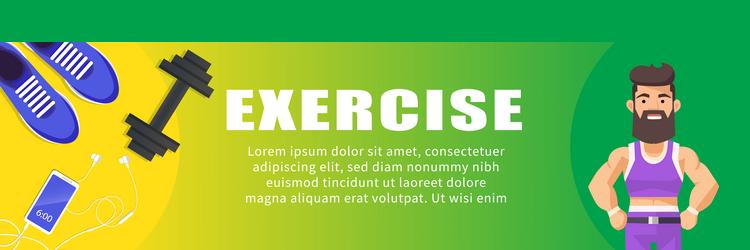 Gym and exercise banner Royalty Free Vector Image