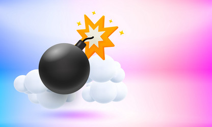 Black metal bomb with fire 3d Royalty Free Vector Image