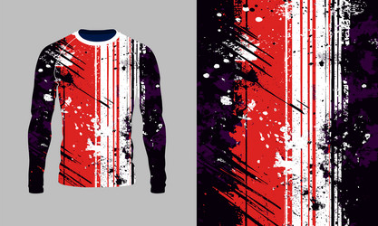 Long sleeve jersey red black white grunge texture Vector Image