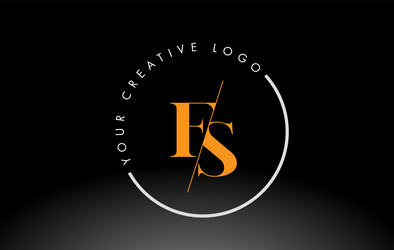 Red fs serif letter logo design with creative Vector Image
