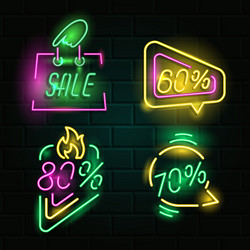 Retro neon sign buy now Royalty Free Vector Image