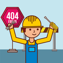 Error page under construction warning Royalty Free Vector