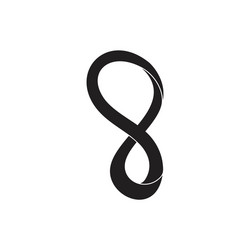 Number 8 infinity curves 3d design symbol logo Vector Image