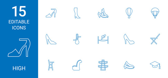 13 high icons Royalty Free Vector Image - VectorStock