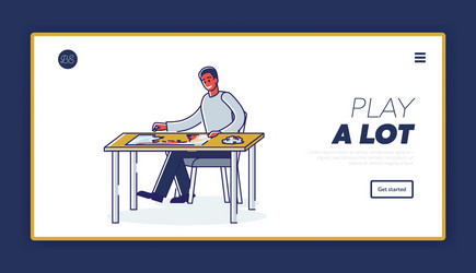 People playing logic games set cartoon Royalty Free Vector