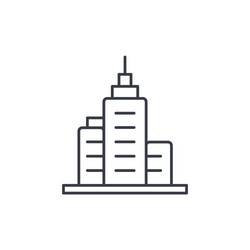 One line city building Royalty Free Vector Image