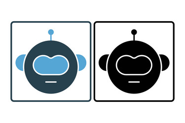 Artificial intelligence icon set robot head brain Vector Image