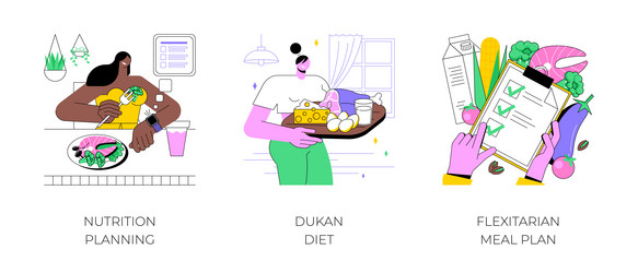 Flexitarian meal plan isolated cartoon Royalty Free Vector