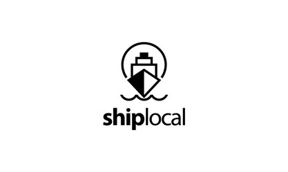 Ship local logo design concept Royalty Free Vector Image