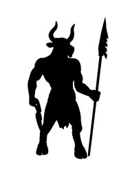 Creature Warrior Minotaur Vector Images (81)