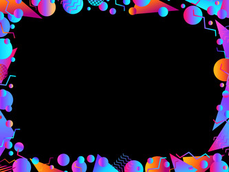 Memphis geometric frame border design Royalty Free Vector