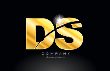 Gold alphabet letter ds d s logo combination icon Vector Image