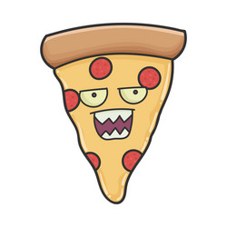 Pizza character angry smile Royalty Free Vector Image