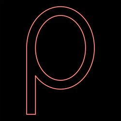Neon psi greek symbol capital letter uppercase Vector Image