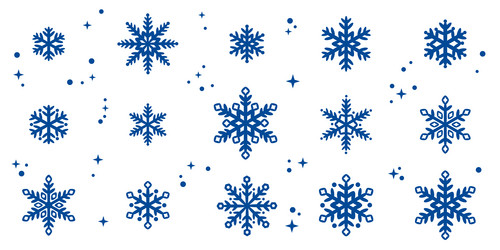Blue snowflake wave elegant clip art for winter Vector Image