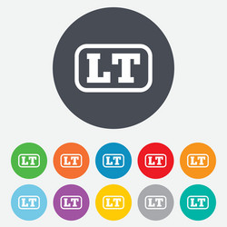 Lithuanian language sign icon lt translation Vector Image