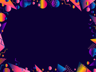 Memphis geometric frame border design Royalty Free Vector