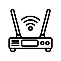Router icon in line style about multimedia Vector Image