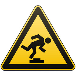 Fall down stairs warning sign Royalty Free Vector Image