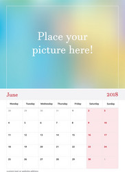 Clean calendar template Royalty Free Vector Image