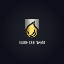 Droplet dot abstract bio gold logo Royalty Free Vector Image