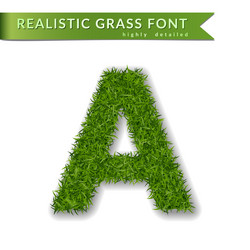 Capital letter f from grass on white Royalty Free Vector