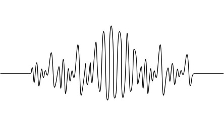 Music wave simple continuous one line drawing Vector Image