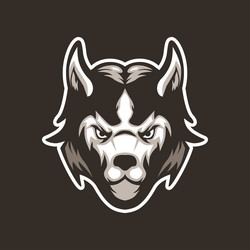 Blue wolf mascot logo Royalty Free Vector Image