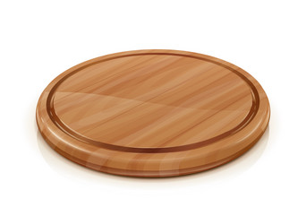 Wooden plate or tray server for meal Royalty Free Vector