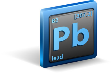 Lead chemical element chemical symbol with atomic Vector Image