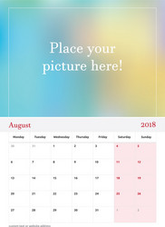 Clean calendar template Royalty Free Vector Image