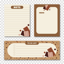Cute memo template a collection of striped notes Vector Image