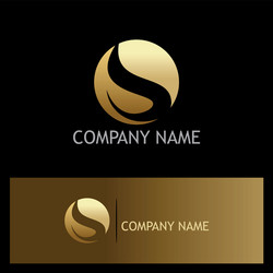Eco leaf droplet organic gold logo Royalty Free Vector Image
