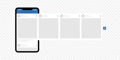Smartphone with interface carousel posts carousel Vector Image