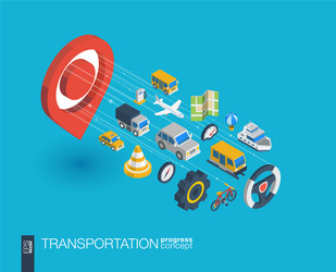 Transportation integrated 3d web icons digital Vector Image