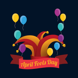 April fools day hat joker box Royalty Free Vector Image
