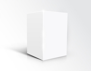 Blank white cube isolated on white background Vector Image