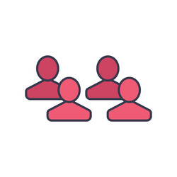 Group four people symbol isolated on white Vector Image